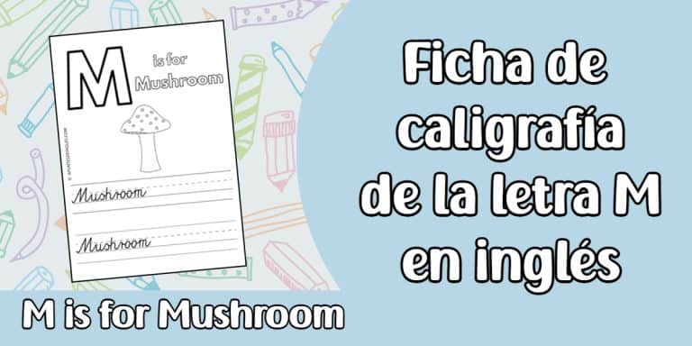 Ficha de caligrafía en inglés de la letra M | Apuntes de inglés