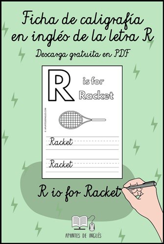 Ficha de caligrafía en inglés de la letra R | Apuntes de inglés