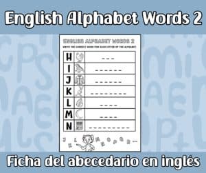 English Alphabet Words 1: ejercicio del abecedario en inglés | Apuntes ...