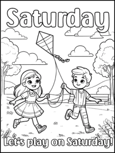 Dibujo para colorear del sábado en inglés 1 | Apuntes de inglés